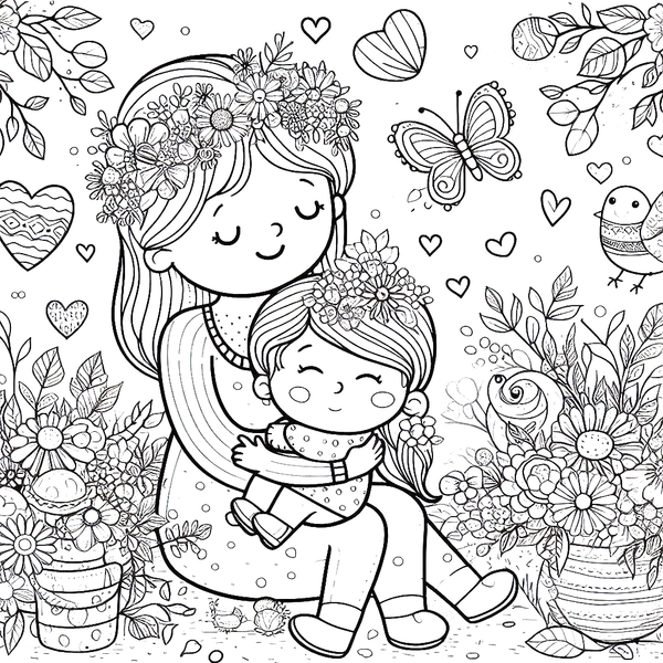 Ausmalbild Muttertag | Malvorlage kostenlos zum ausdrucken