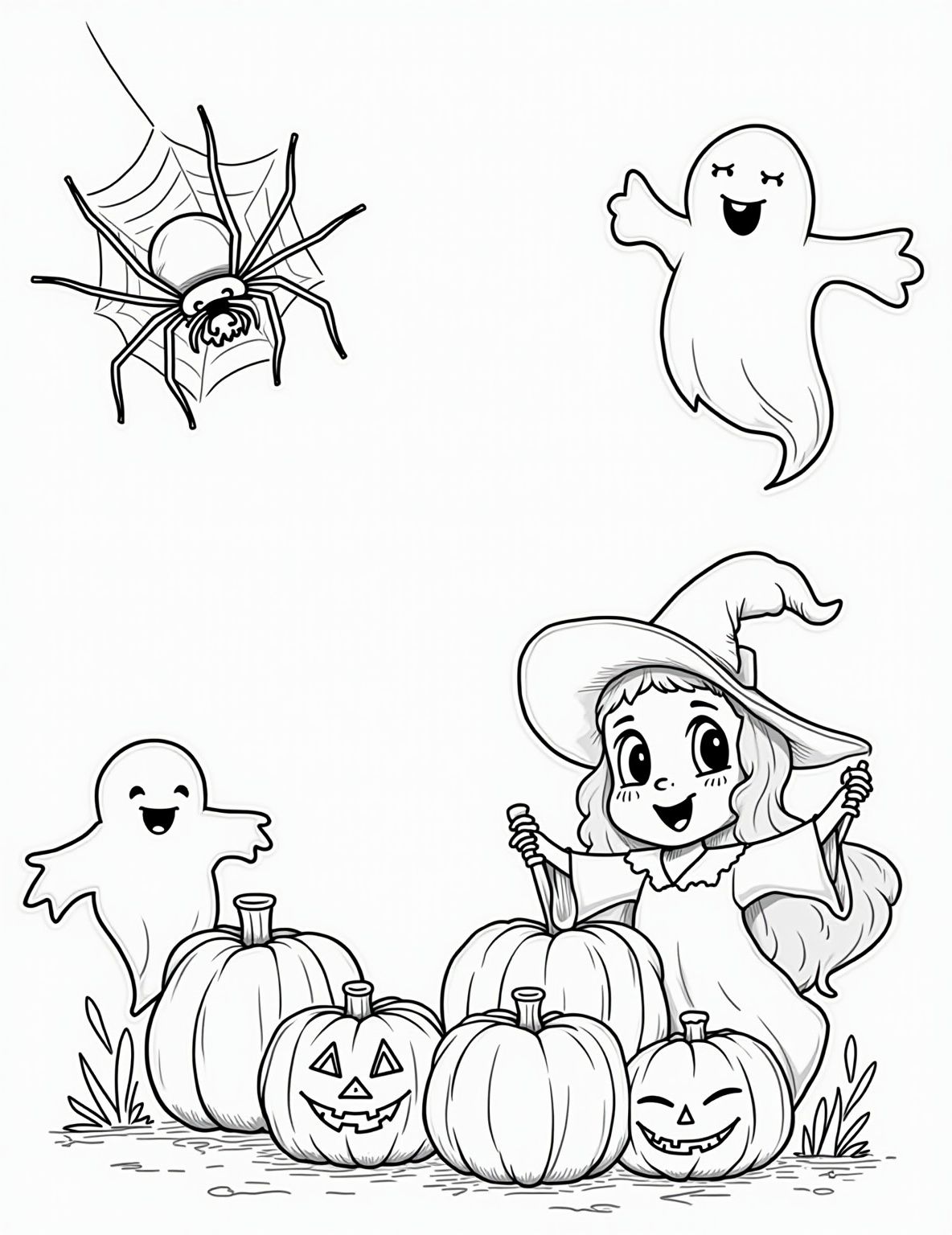 Halloween Ausmalbild Hexe | Ausmalbilder kostenlos zum ausdrucken