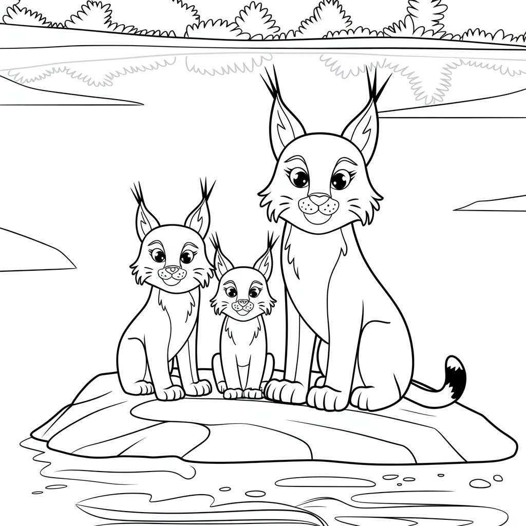 Luchse Ausmalbild | Ausmalbilder kostenlos zum ausdrucken