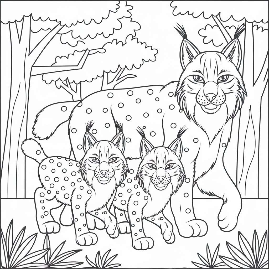 Luchse Ausmalbild | Ausmalbilder kostenlos zum ausdrucken