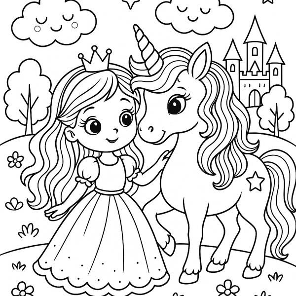 🦄 Fee mit Einhorn & Regenbogen | Ausmalbilder zum ausdrucken